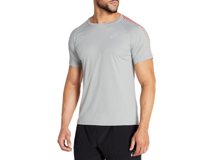 UNISEX STRIPE SS TOP | Mid Grey Heather/Cherry Tomato | notdisplayed ...