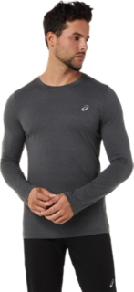 M LS HTHR PERF TOP | Dark Grey Heather | Long Sleeve Shirts | ASICS