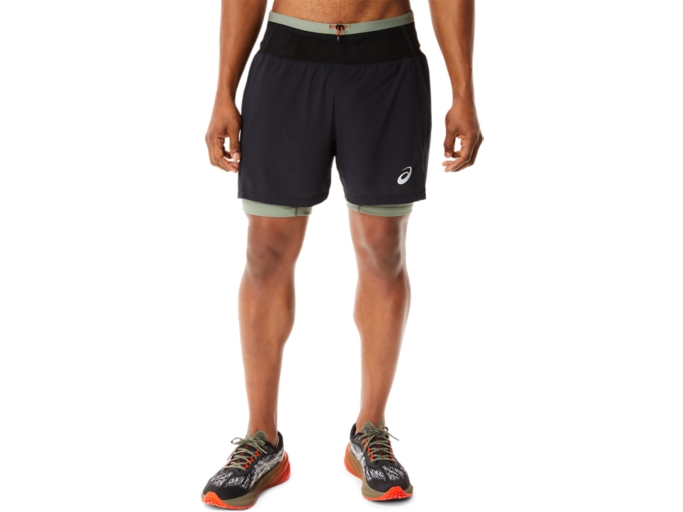 MEN'S FUJITRAIL SHORT | Performance Black/Lichen Green | Shorts | ASICS