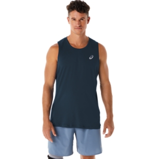 SILVER SINGLET | Men | French Blue | Mens Singlets | ASICS Australia