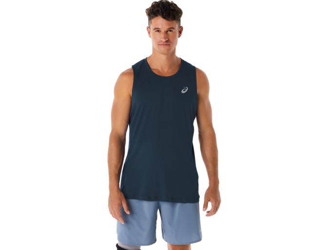 SILVER SINGLET | Men | French Blue | Mens Singlets | ASICS Australia