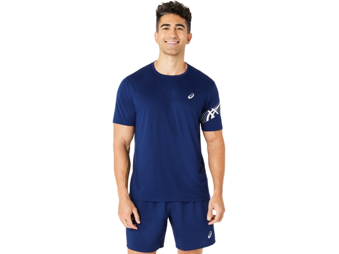 ICON SS TOP | Men | Blue Expanse/Birch | Men's Short Sleeve Tops | ASICS UK