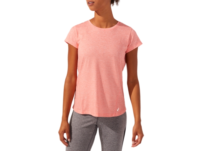 WOMEN'S SHORT SLEEVE HEATHER TOP | Guava Heather | T-Shirts & Tops | ASICS