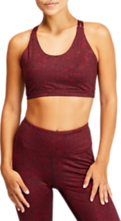 WOMEN'S CROSSBACK BRA 2.0 | Cranberry Etched Hex Print | Sports Bras ...