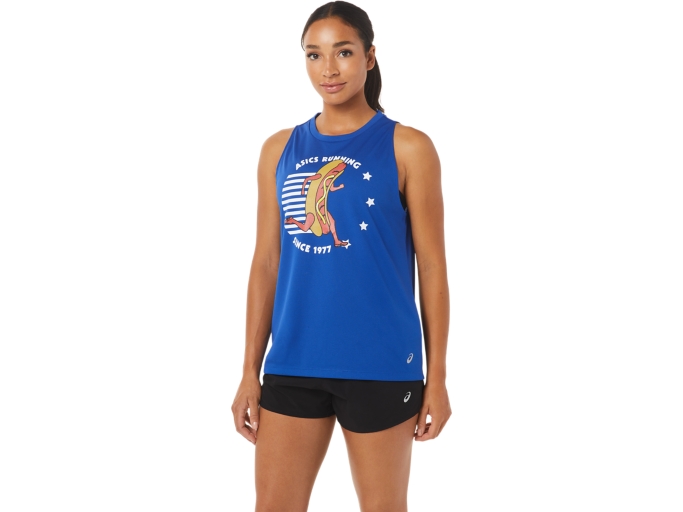 WOMEN'S READY-SET II GRAPHIC TANK | Asics Blue | Sleeveless Shirts | ASICS