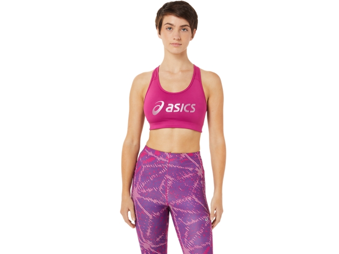 WOMEN'S SAKURA ASICS LOGO BRA | Fuchsia Red | Sports Bras | ASICS