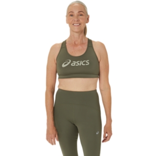 Women's ASICS PADDED BRA | Mantle Green/Olive Grey | Sports Bras ...
