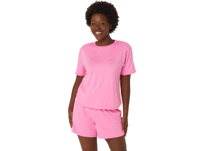 WOMEN'S THE NEW STRONG LOUNGE reSET | Pink Glo Heather | T-Shirts & Tops | ASICS