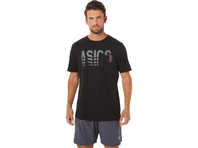 UNISEX SHORT SLEEVE STRIPED POCKET TEE | Performance Black | Unisex ...