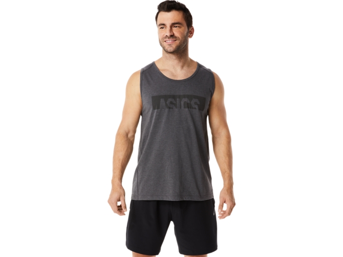 PRINT TANK | Men | Obsidian Grey Heather | Mens Singlets | ASICS Australia
