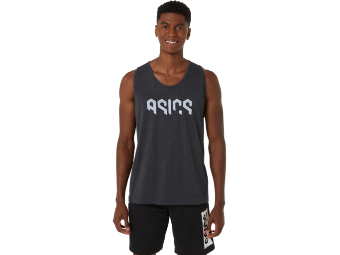 HEX GRAPHIC COTTON BLEND TANK | Men | Performance Black Heather | Mens ...