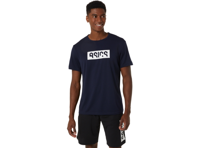 ASICS HEX GRAPHIC DRY SHORT SLEEVED TEE | Men | Midnight/Brilliant ...