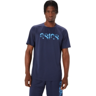 Men's ASICS HEX GRAPHIC DRY SHORT SLEEVED TEE | Midnight/Waterscape ...