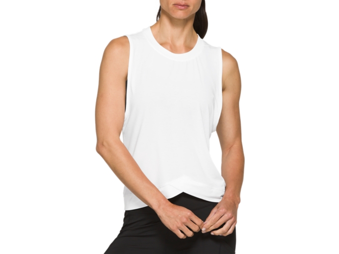 WOMEN'S Front Fold Tank | Brilliant White | Sleeveless Shirts | ASICS