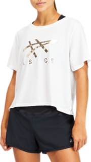 W ASICS STRIPE SS BOXY T | Brilliant White | T-Shirts & Tops | ASICS