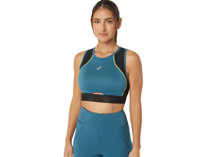 Women's MESH PANEL TRAINING BRA | Gloomy Sea | Sports Bras | ASICS ...