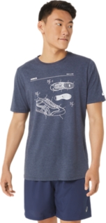 UNISEX ASICS SHOE SCHEMATIC TEE | Unisex | Peacoat Heather | Unisex ...