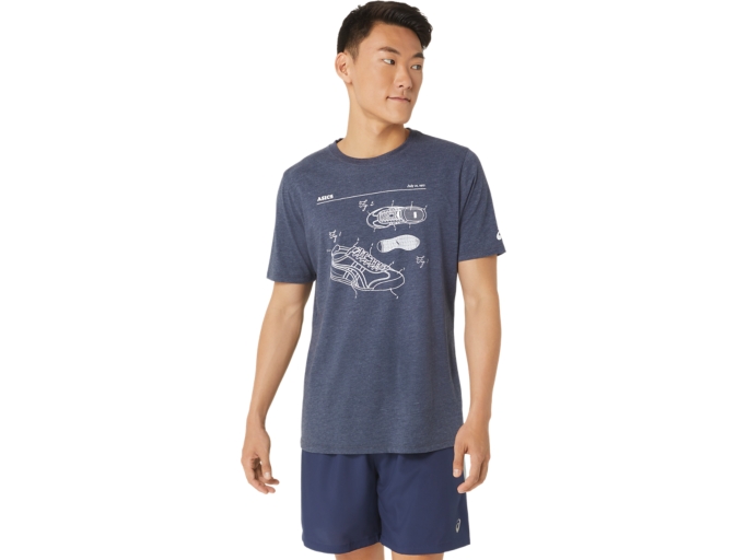UNISEX ASICS SHOE SCHEMATIC TEE | Unisex | Peacoat Heather | Unisex ...