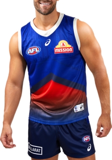 Men's WESTERN BULLDOGS REPLICA TRAINING GUERNSEY | Electric Blue | Mens ...