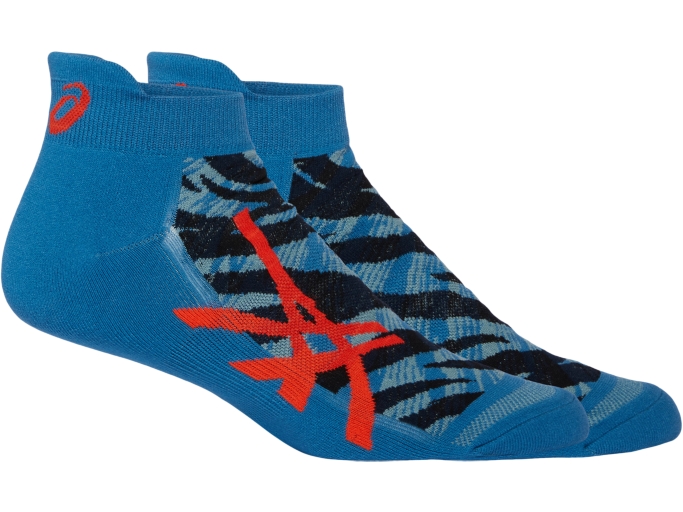 ROAD GRAPHIC LOW | Unisex | Azure/Cherry Tomato | Socks | ASICS Australia