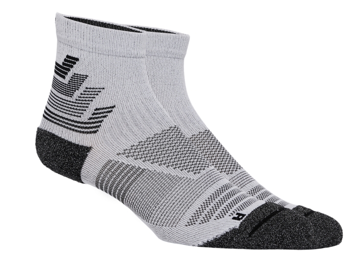 Men's RACING RUN QUARTER SOCK | Brilliant White/Performance Black ...