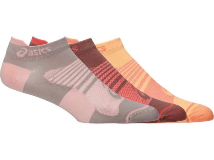 WOMEN'S QUICK LYTE PLUS 3PK | Fawn/Rubble Red/Orange Glow | Socks | ASICS