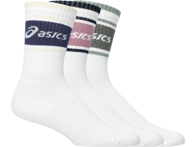3 PACK ASICS LOGO CREW SOCK | Unisex | Monument Blue/Indigo Fog/Rubble ...